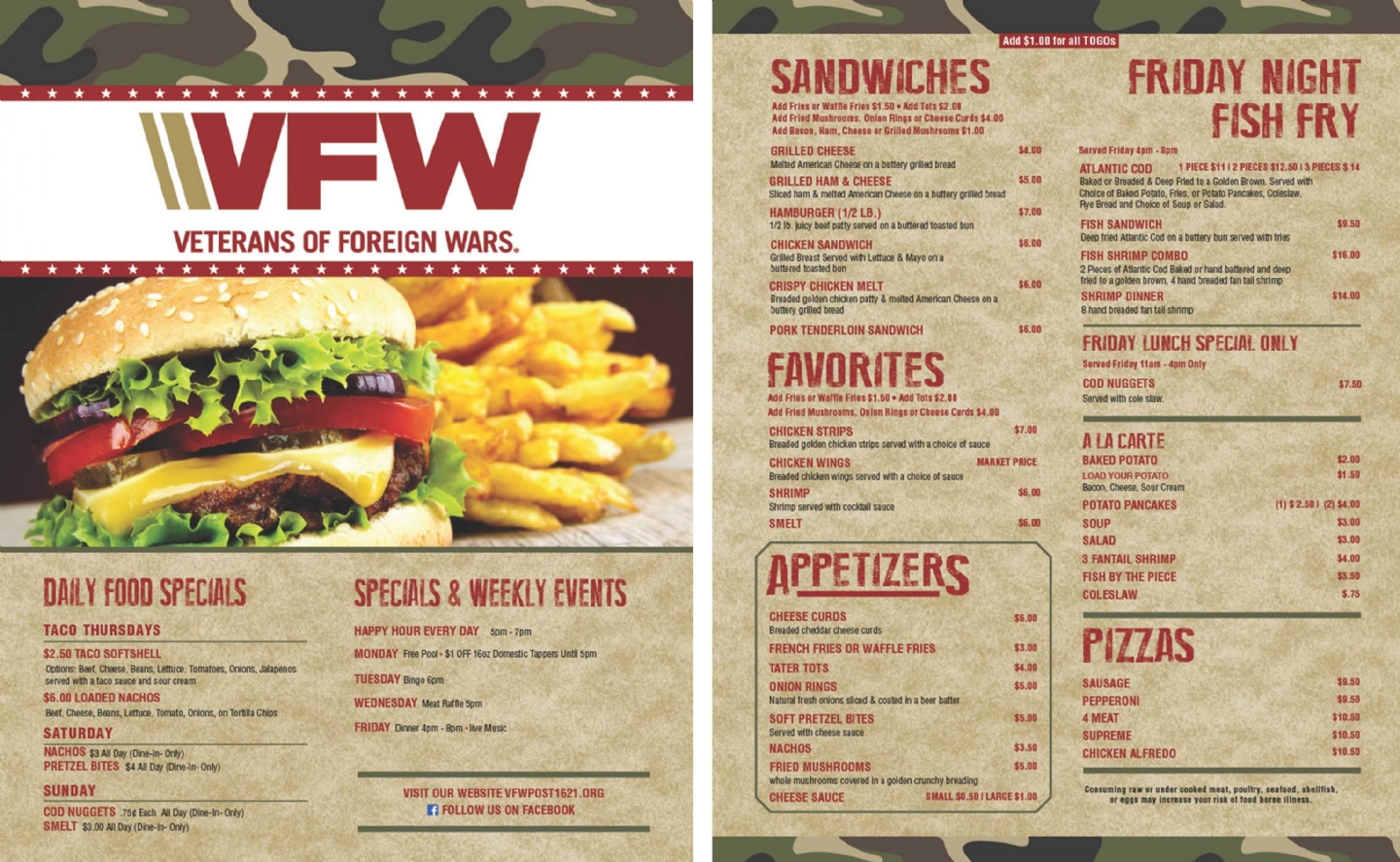 Hungry? Sure you are! Check out Daily Menu Here . Our weekly events: